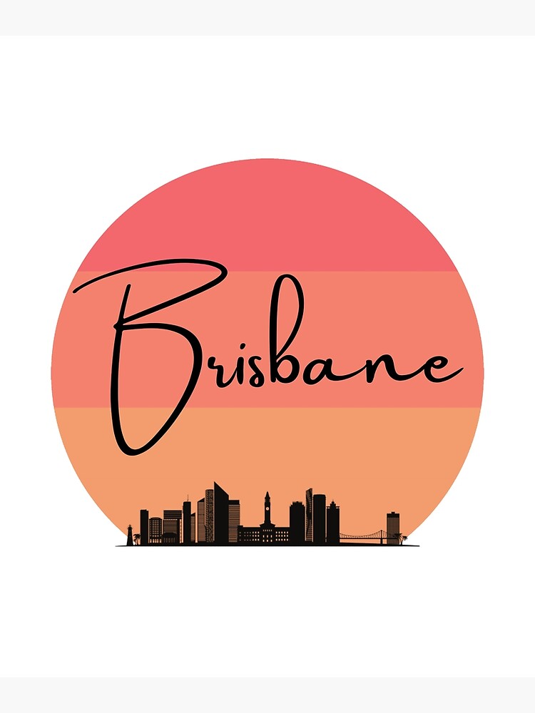 "Brisbane Retro Skyline" Poster for Sale by ClassyGeek1 | Redbubble