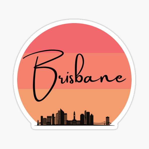 "Brisbane Retro Skyline" Sticker for Sale by ClassyGeek1 | Redbubble