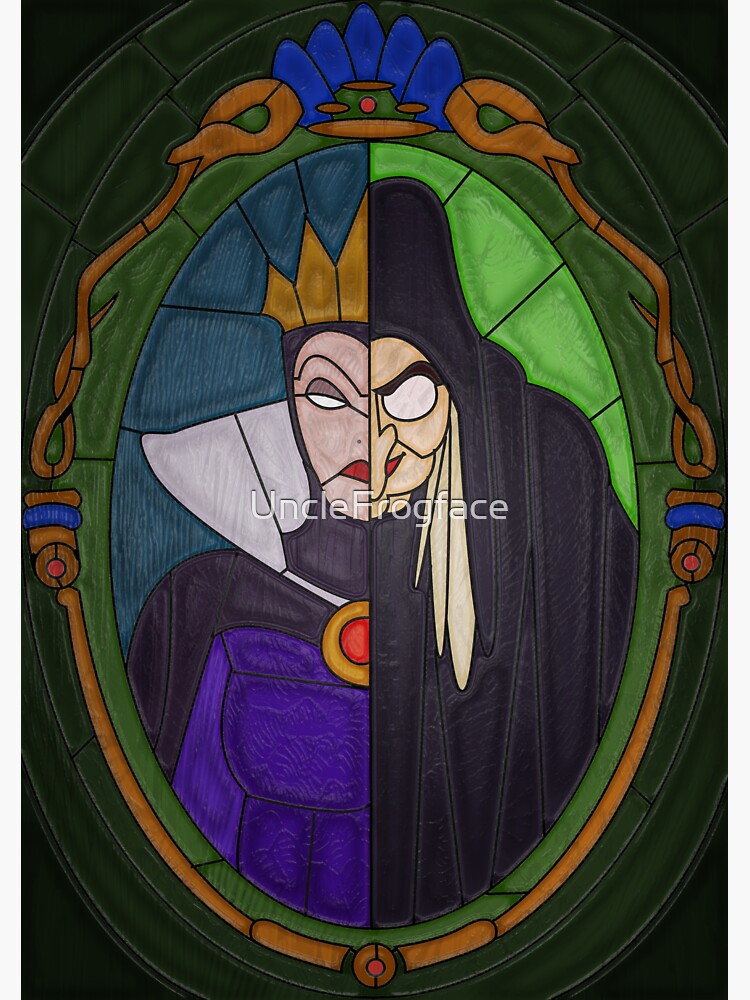 "Mirror mirror - stained glass villains" Sticker for Sale by ...