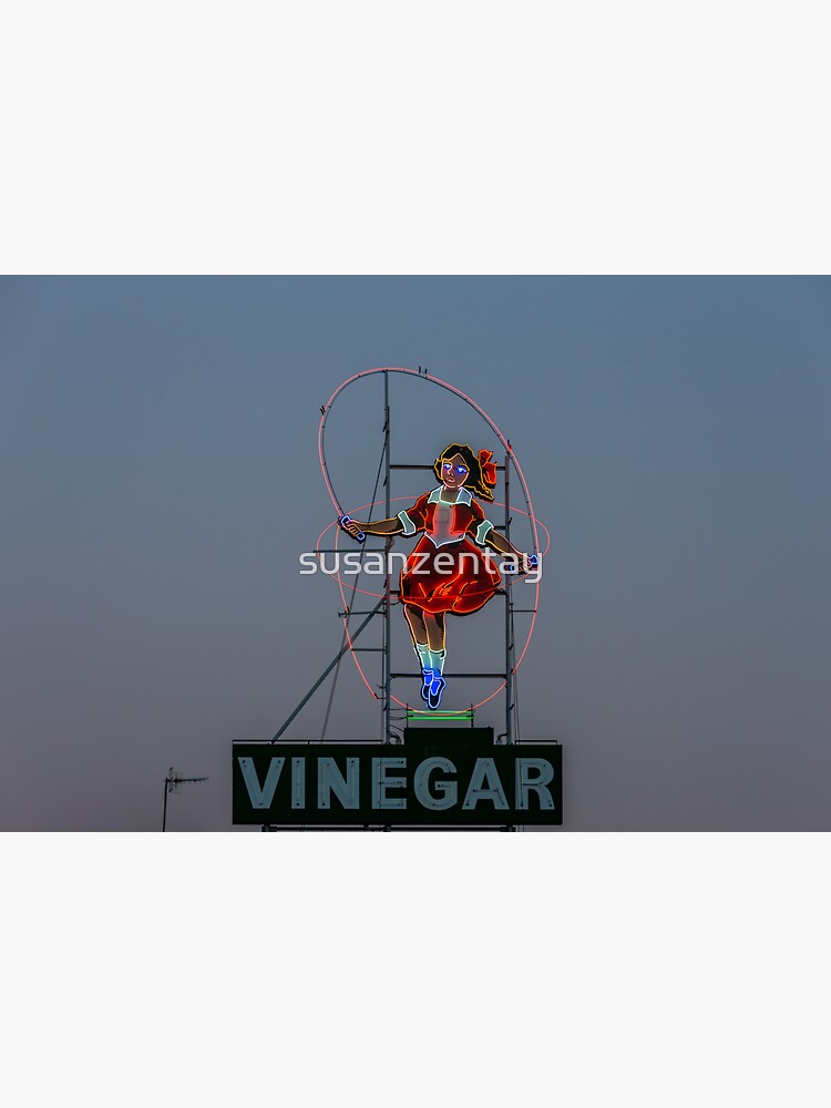 Skipping Girl Vinegar Sign With Blue Background Sticker For Sale By Susanzentay Redbubble