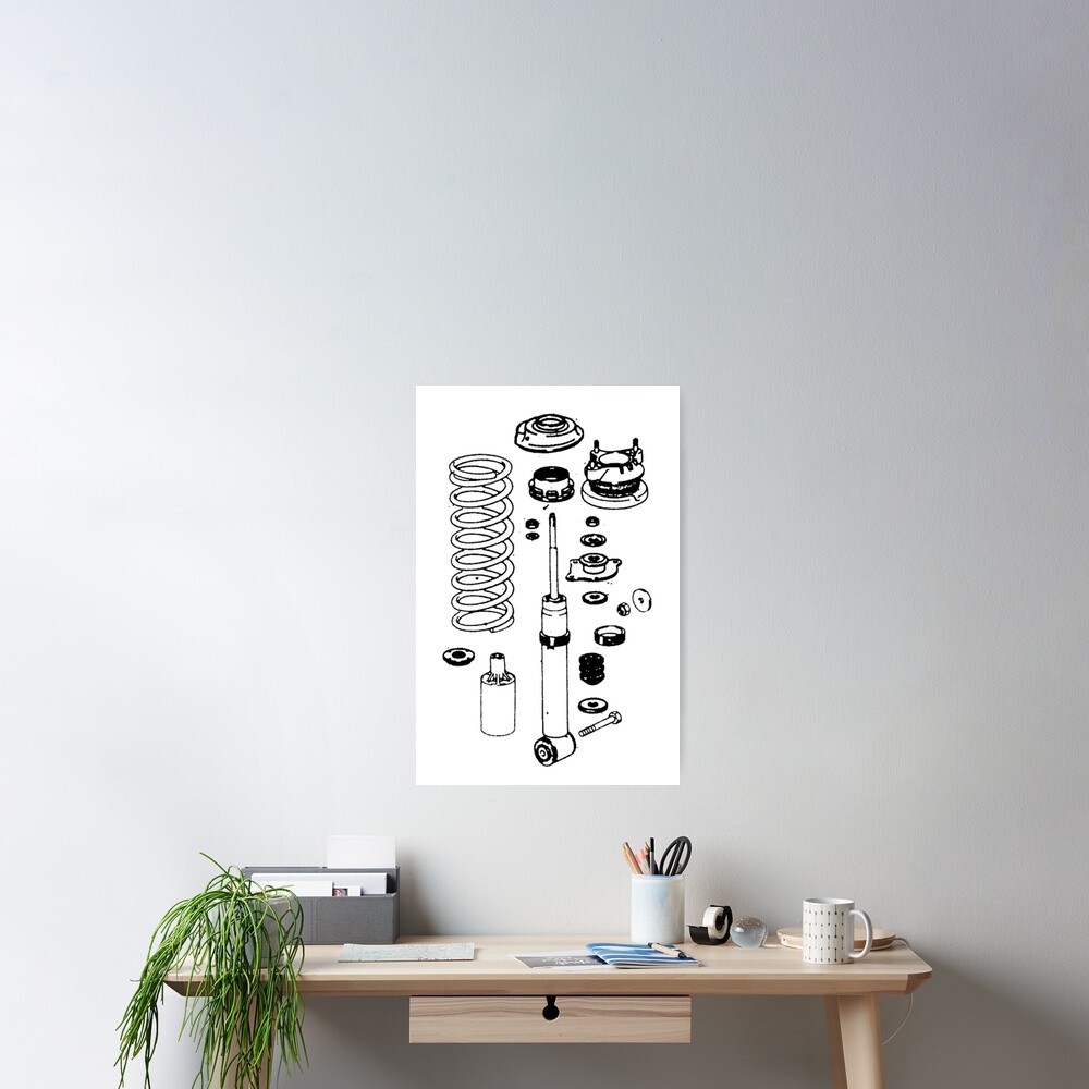 "Coilovers exploded diagram collage" Poster for Sale by joshuaballs ...