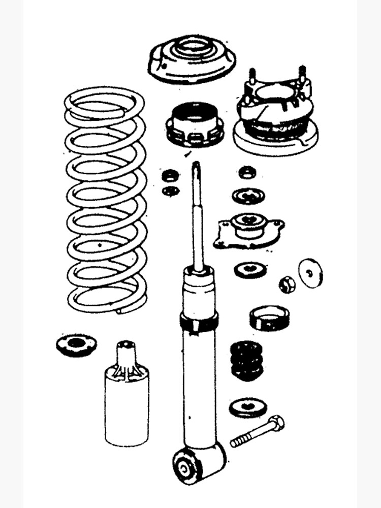 "Coilovers exploded diagram collage" Poster for Sale by joshuaballs ...