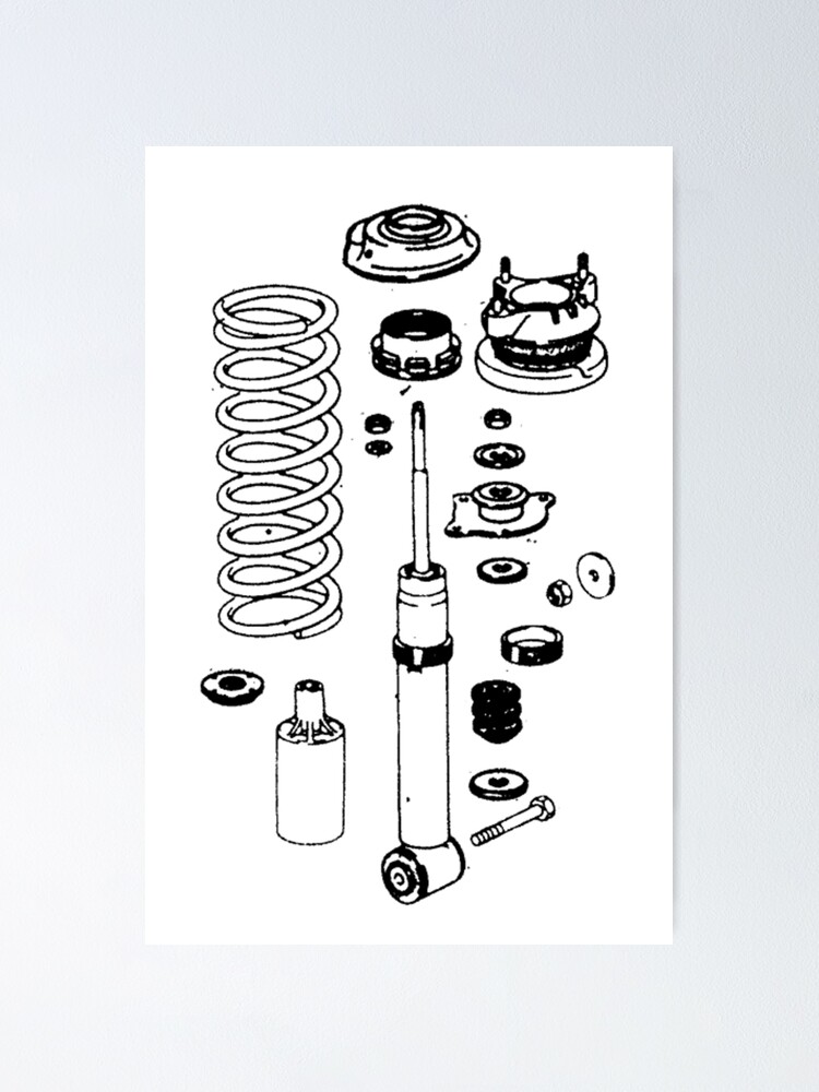 "Coilovers exploded diagram collage" Poster for Sale by joshuaballs ...