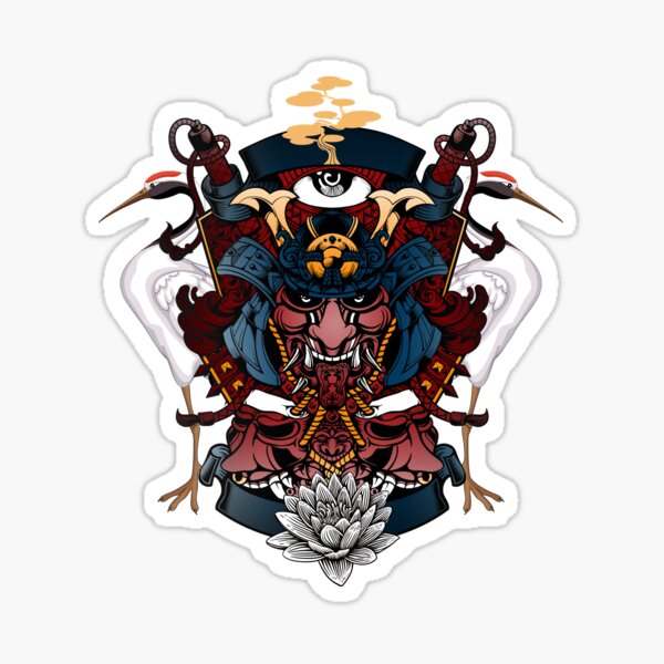 "Oni Demon Crest" Sticker for Sale by Samurai-Oni | Redbubble