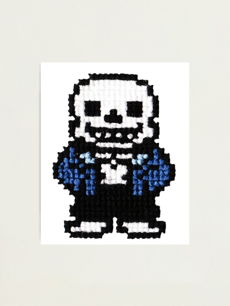 "Sans, Undertale 8-bit to cross stitch." Photographic Print by Tsuki ...
