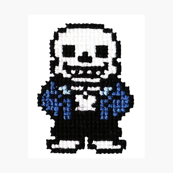 "Sans, Undertale 8-bit to cross stitch." Photographic Print by Tsuki ...