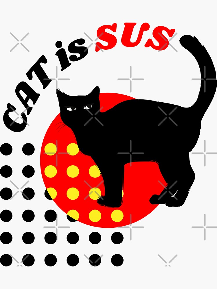 "Cat is SUS - Retro" Sticker for Sale by artiepants | Redbubble