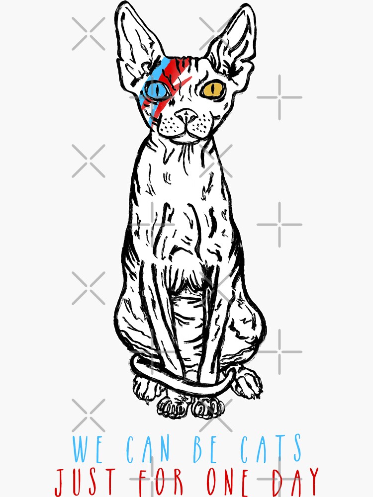 "Rebel Rebel Cat" Sticker for Sale by lagunasdeiris | Redbubble