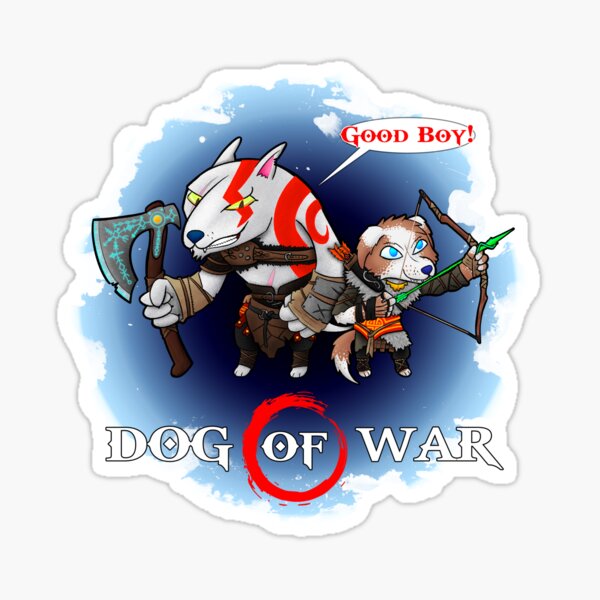 "Dog of War - Good Boy!" Sticker by VerySirius | Redbubble