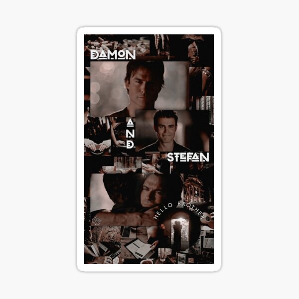 "damon and stefan collage" Sticker by avaacarr | Redbubble