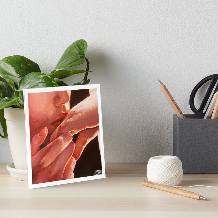 "Saying Hello, kissing hand painting" Art Board Print by 3venart ...