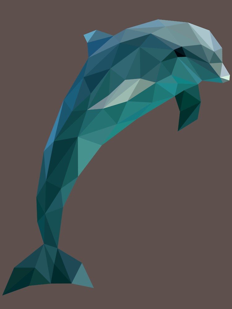 "Low Poly Dolphin" T-shirt for Sale by DigitalShards | Redbubble ...