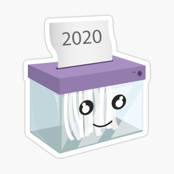 "Kawaii 2020 Paper Shredder" Sticker for Sale by M4rzuqicherose | Redbubble