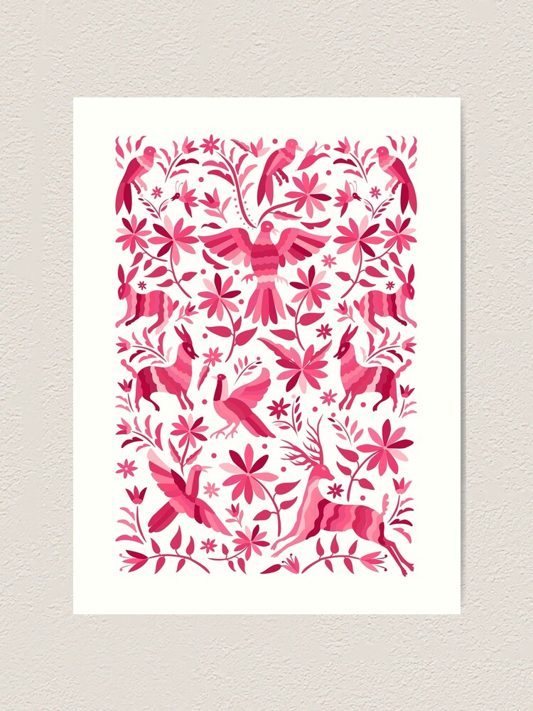 "Mexican Otomi Design in Pink" Art Print for Sale by Akbaly | Redbubble