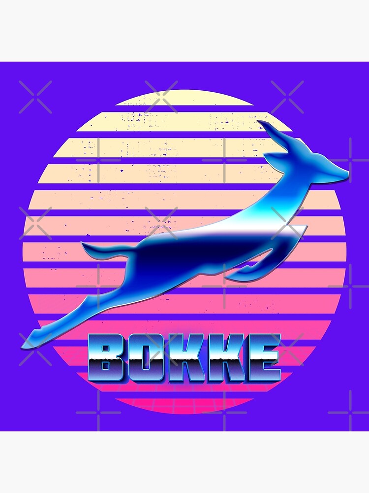 "Bokke Chrome 80s Sunset" Poster for Sale by arendbotha | Redbubble