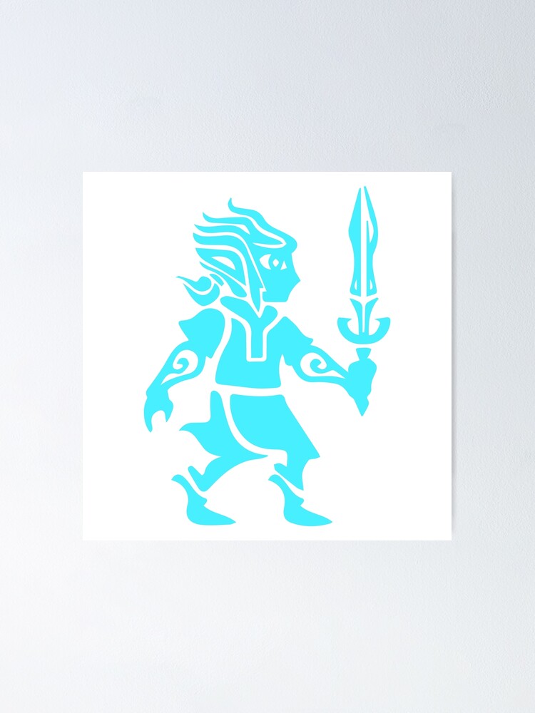 Póster «BOTW Blue Sheikah Rune Hero» de bae-ley | Redbubble