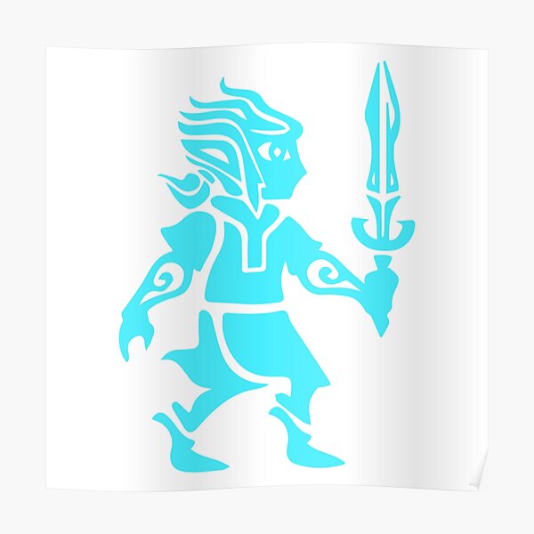 Póster «BOTW Blue Sheikah Rune Hero» de bae-ley | Redbubble