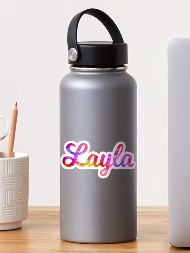 "Layla girls name multi-colored fun" Sticker for Sale by ComicKitsch ...
