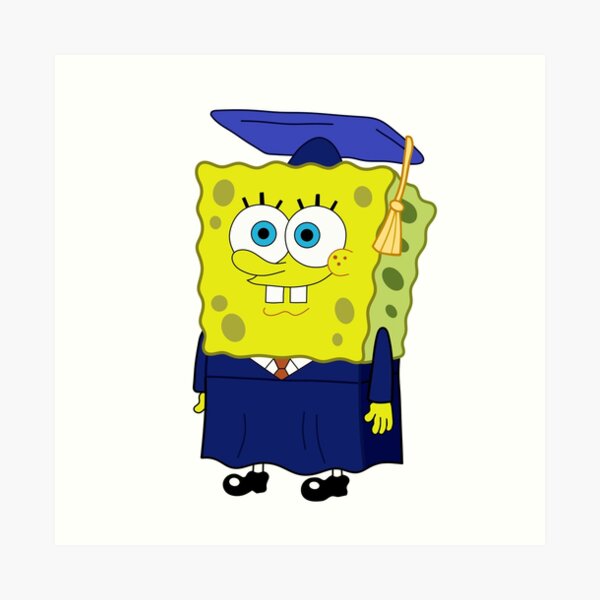 "Spongebob school sticker" Art Print for Sale by bestcartoons | Redbubble