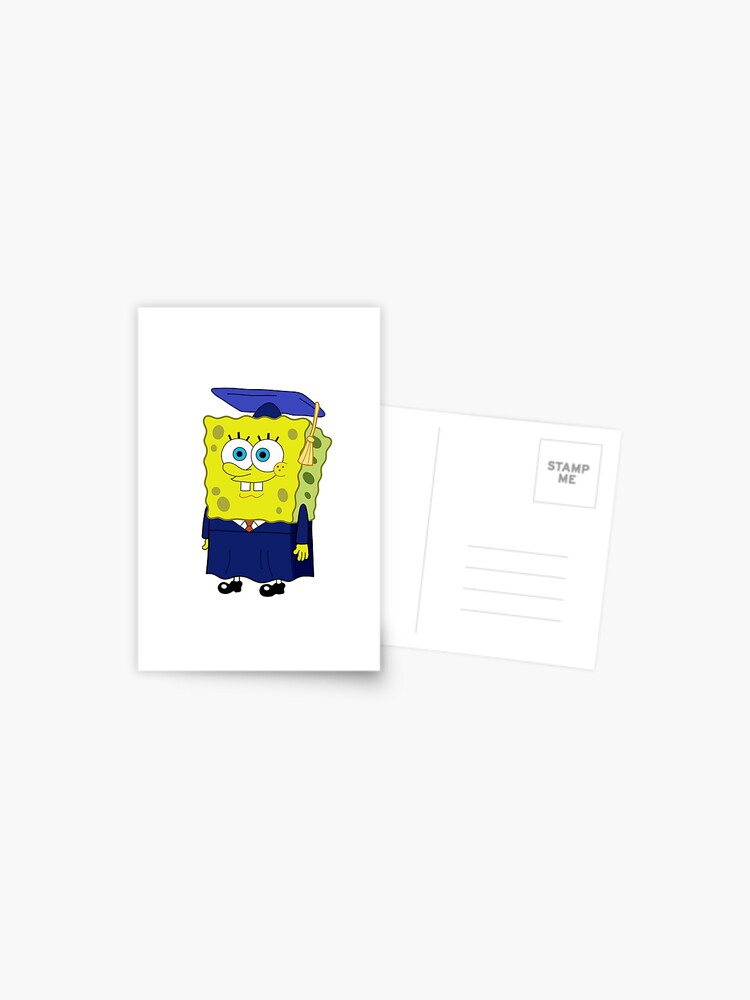 "Spongebob school sticker" Postcard for Sale by bestcartoons | Redbubble