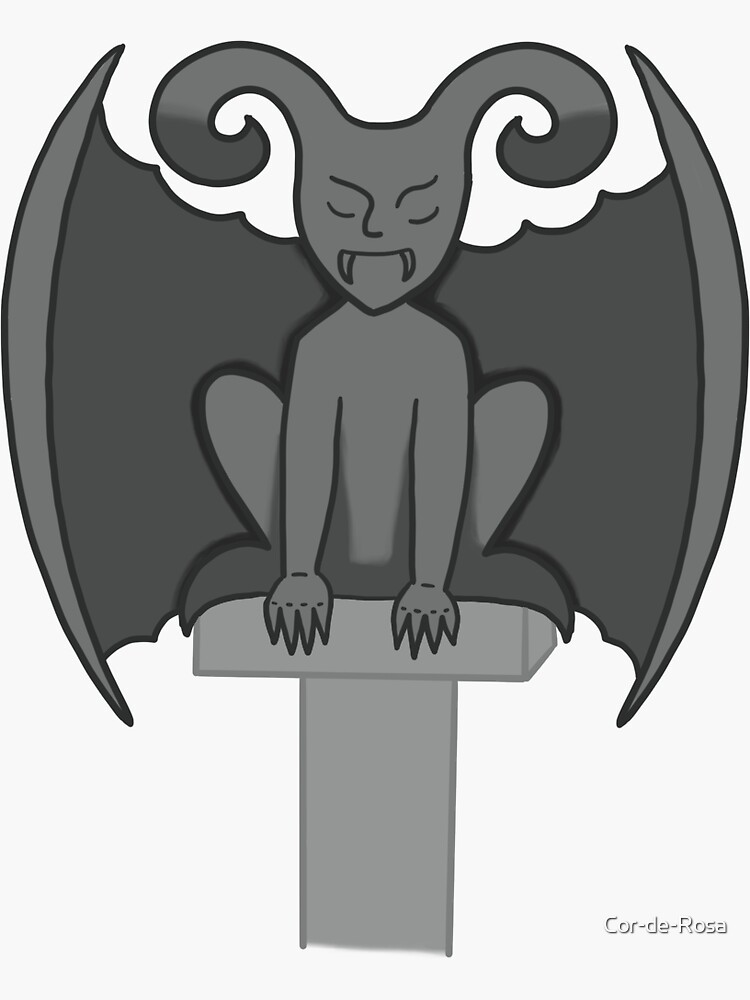 "Gargoyle Cartoon" Sticker for Sale by Cor-de-Rosa | Redbubble