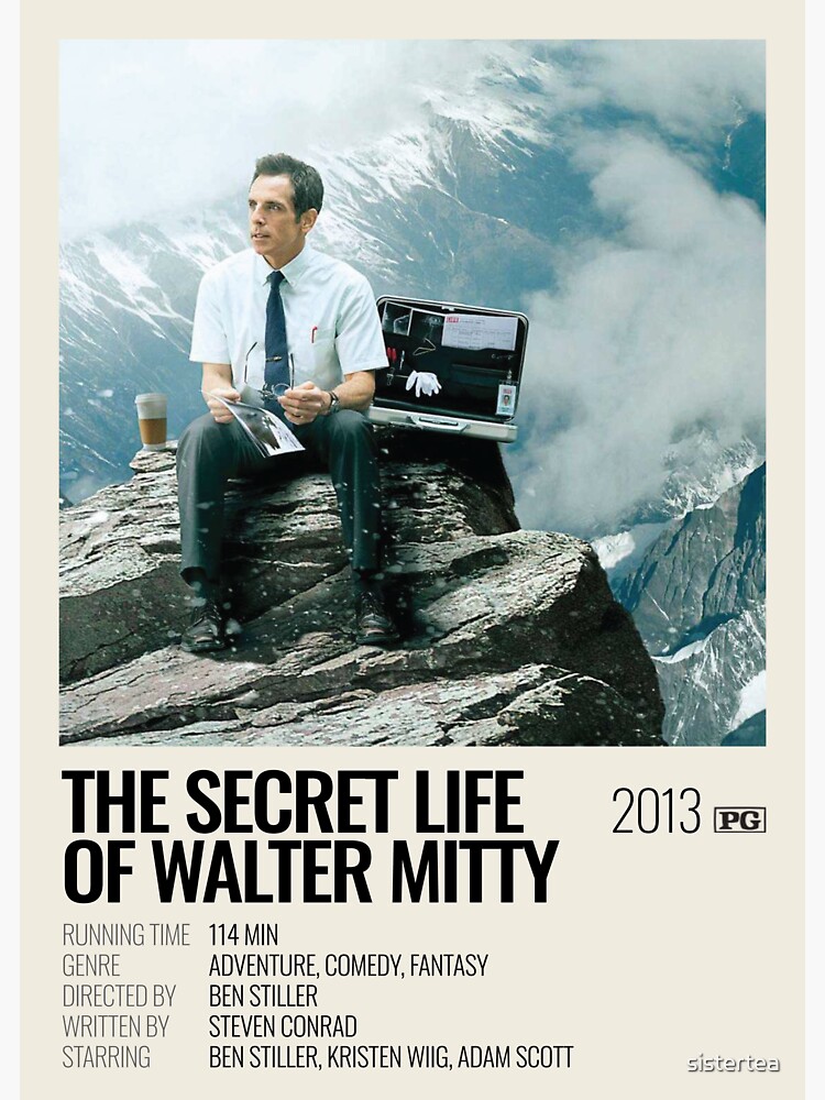 "The Secret Life of Walter Mitty (2013) movie poster" Sticker for Sale ...