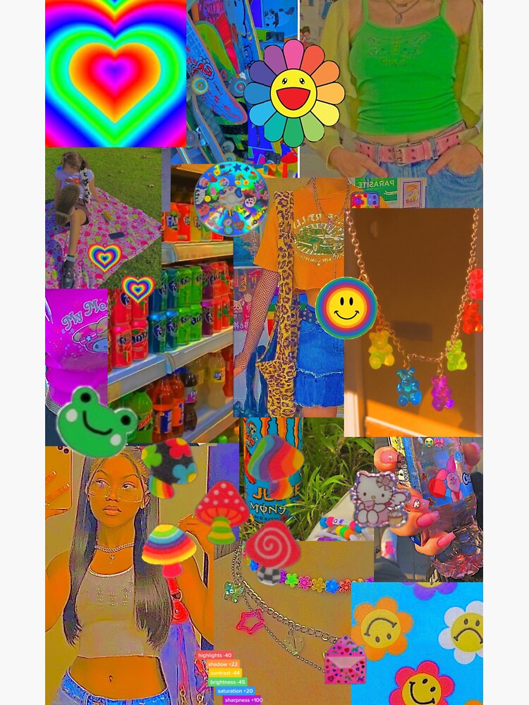 "Indie kid mood board aesthetic " Sticker for Sale by -softbagels ...