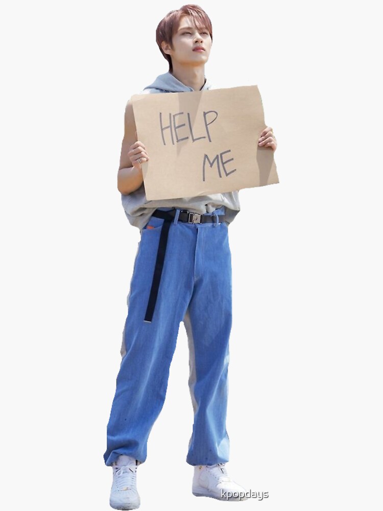 "Jun "Help Me" Sign" Sticker for Sale by kpopdays | Redbubble