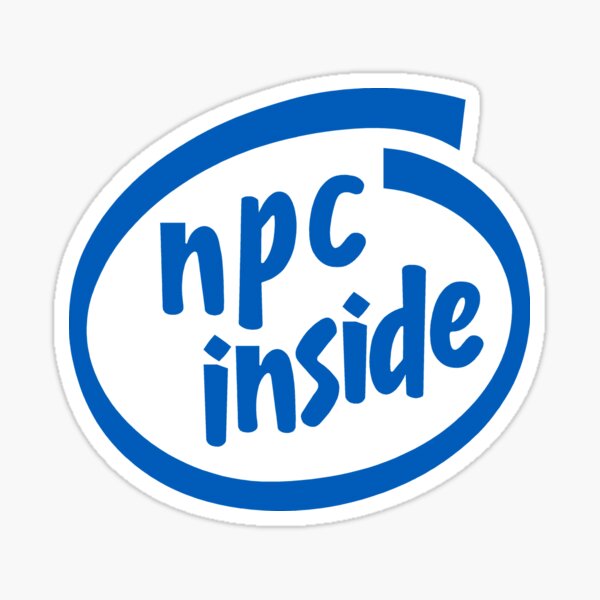 "NPC Inside" Sticker for Sale by crzldesign | Redbubble