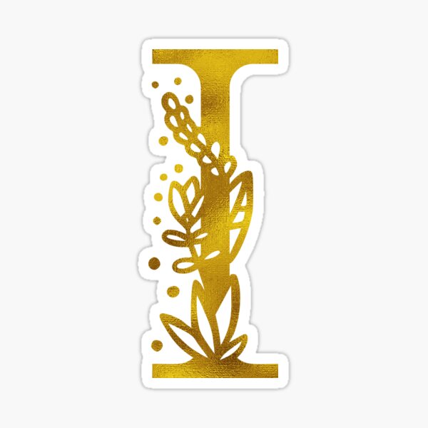 "Gold Floral Monogram I" Sticker by AmyOlsen | Redbubble