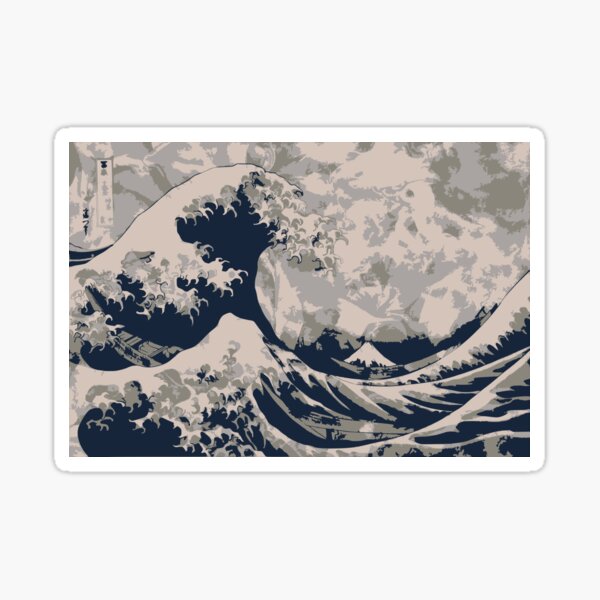 "Vintage Great Wave - Digital Vectorized Version" Sticker for Sale by ...