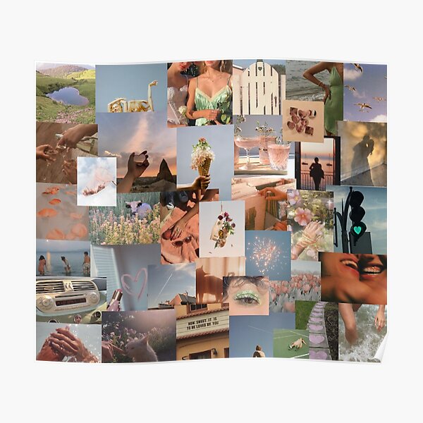 "soft happy aesthetic collage" Poster for Sale by morgananjos | Redbubble