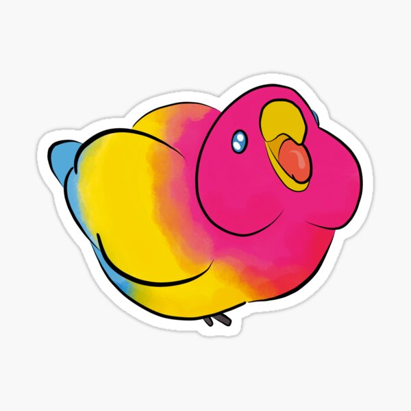 "Pan Pride Birb" Sticker for Sale by Oni4219 | Redbubble