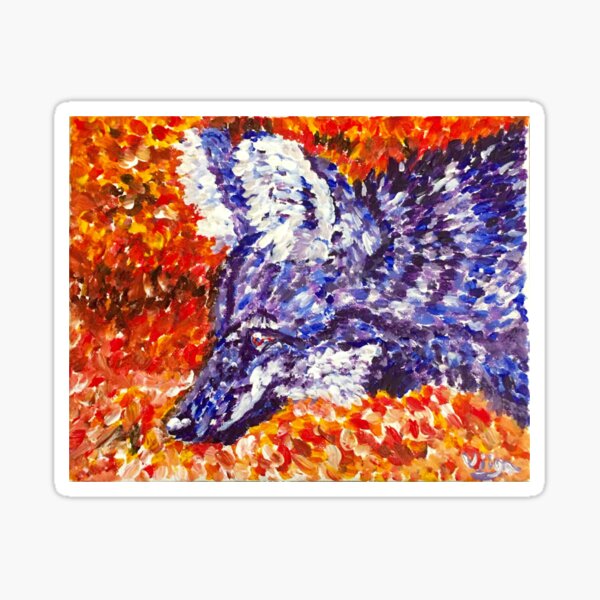 "Inverted Maned Wolf Acrylic" Sticker for Sale by SarahViiyaArt | Redbubble