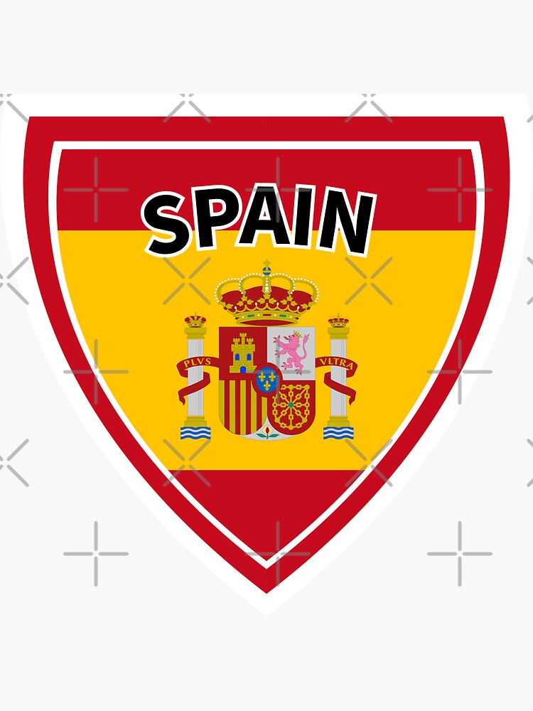 "Spain Flag Shield" Sticker for Sale by TrickyGraphics | Redbubble