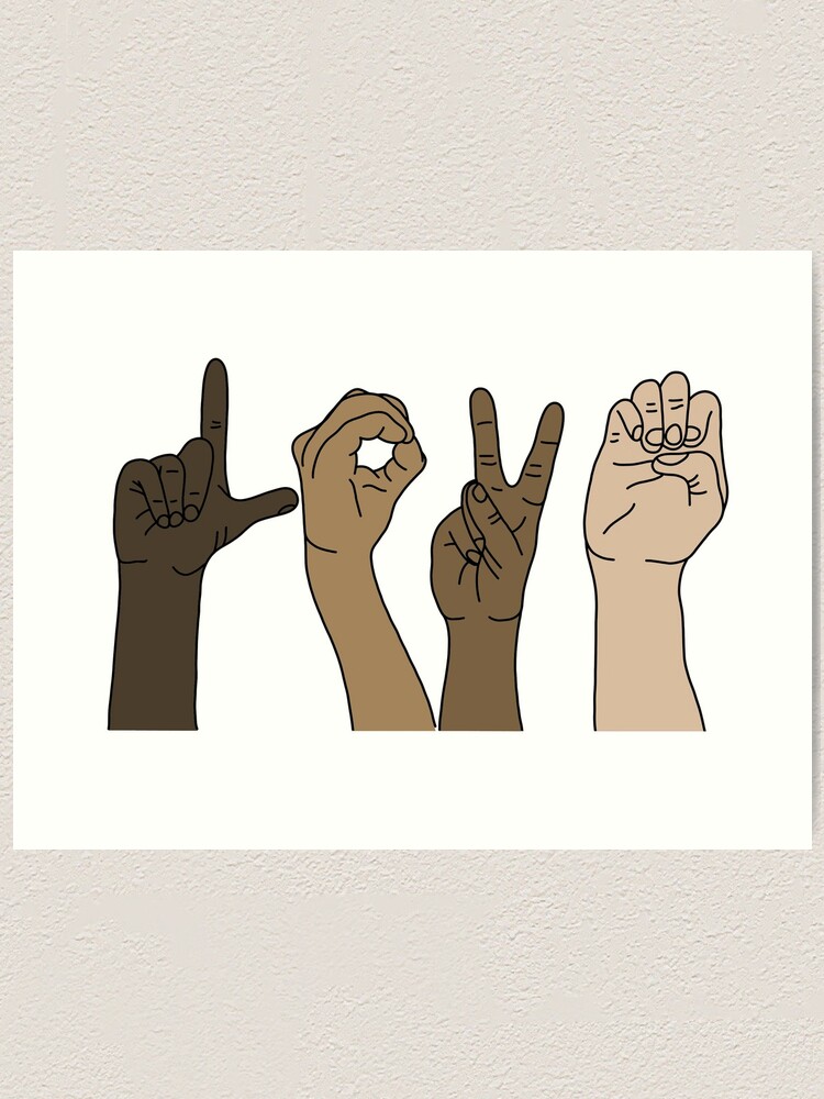"American Sign Language Fingerspelling "Love" in color (BLM) Digital ...