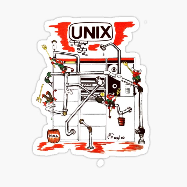 "Vintage Unix tee with beastie (BSD) daemon 1975 Foglio " Sticker for ...