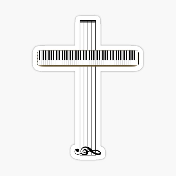 "Holy cross with stave and piano" Sticker for Sale by Musicianst0re ...