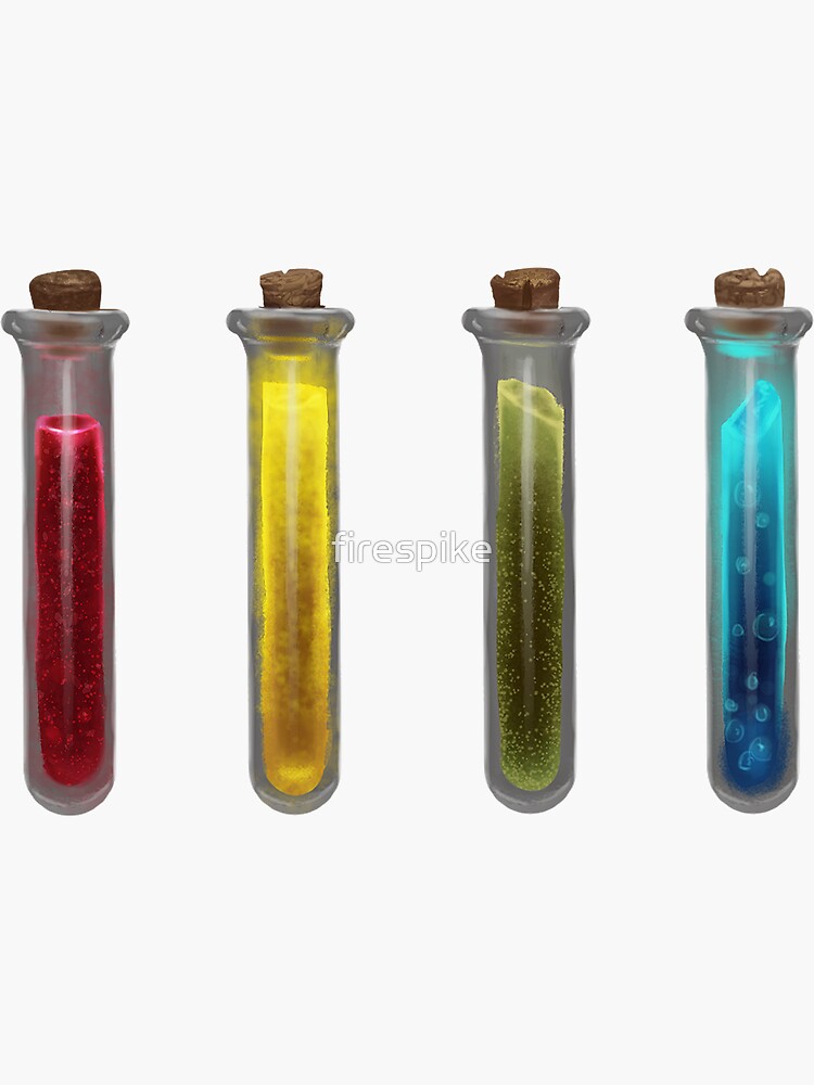 "Fantasy Potion Vials" Sticker by firespike | Redbubble