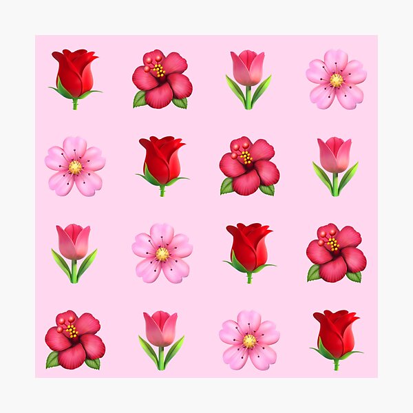 "Pink and red emoji combo " Photographic Print by PinkShinyArt | Redbubble