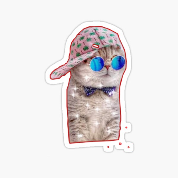 "Cute cat with glasses " Sticker for Sale by elshrif99 | Redbubble