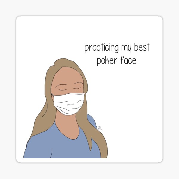 "Poker Face" Sticker for Sale by blondespresso | Redbubble