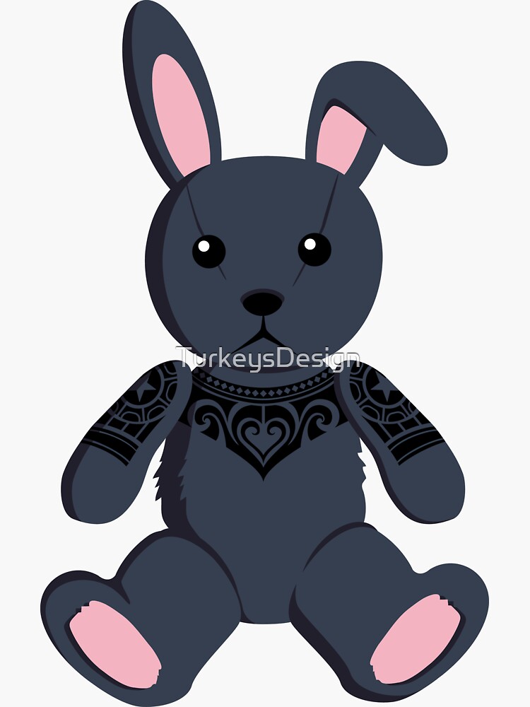 "Tribal tattooed bunny rabbit" Sticker for Sale by TurkeysDesign ...