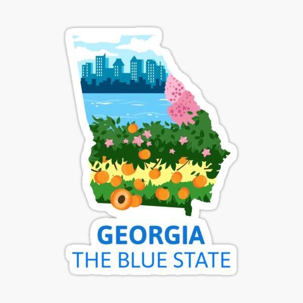 "Georgia- The Blue State" Sticker for Sale by kepodom | Redbubble