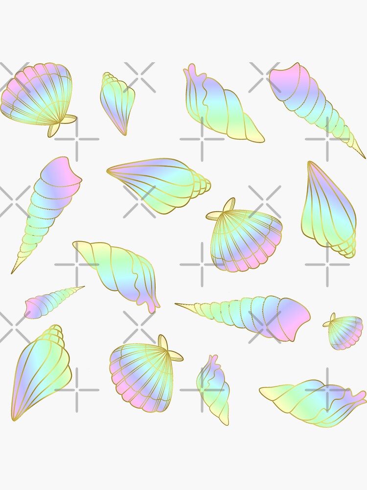 "Rainbow Seashell Sticker Pack" Sticker by ShyPeony | Redbubble