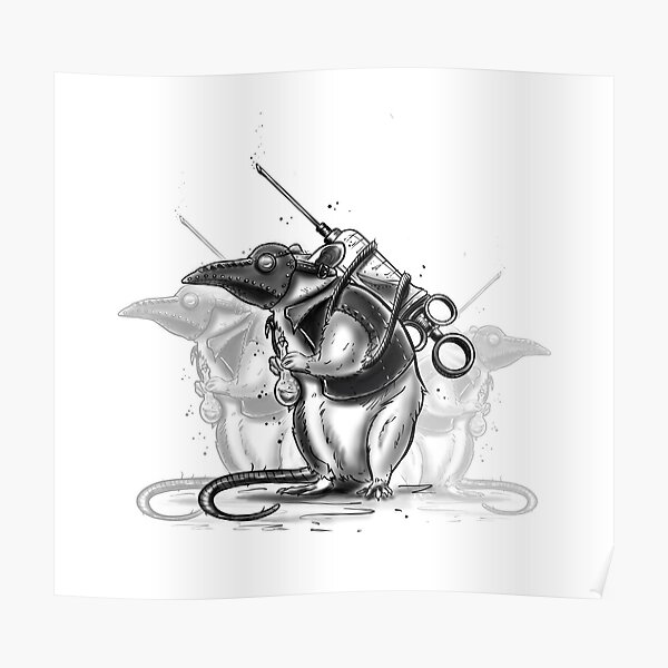 "Plague Doctor Rat" Poster by Brushesanddream | Redbubble