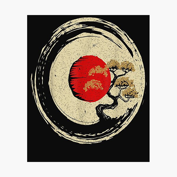 "Bonsai Tree In Japanese Zen Buddhist Enso Circle" Photographic Print by lukifoshop | Redbubble