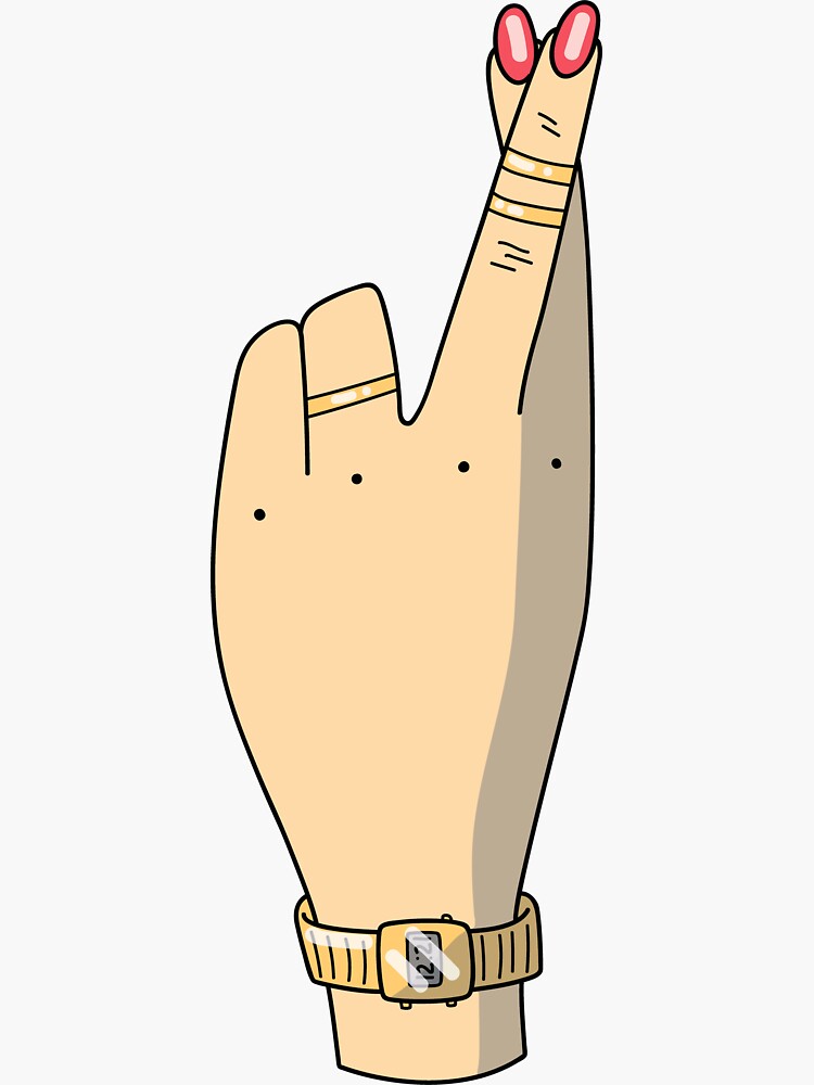 "Fingers crossed. Cross fingers." Sticker for Sale by Jullette | Redbubble