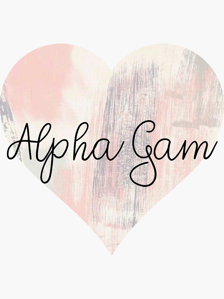 "Alpha Gam Heart" Sticker for Sale by PurpleGalaxyCo | Redbubble