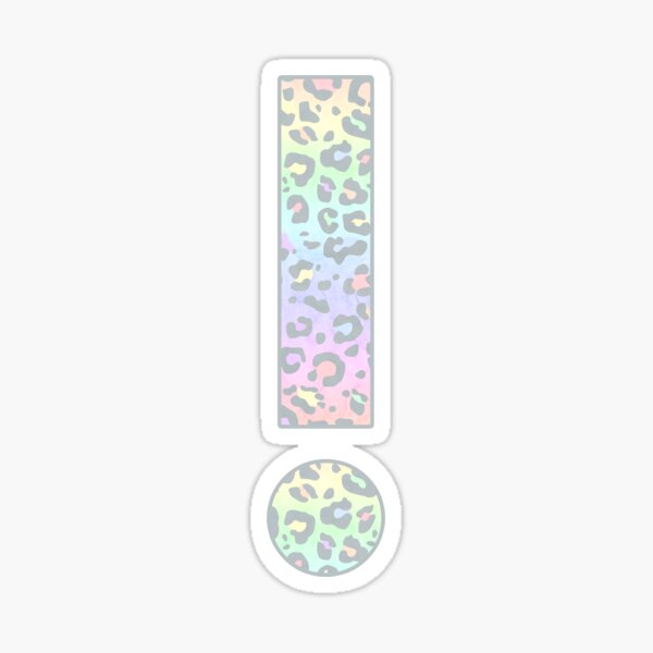 "The Exclamation Point Symbol (!) - Monogram in Pastel Rainbow Leopard ...